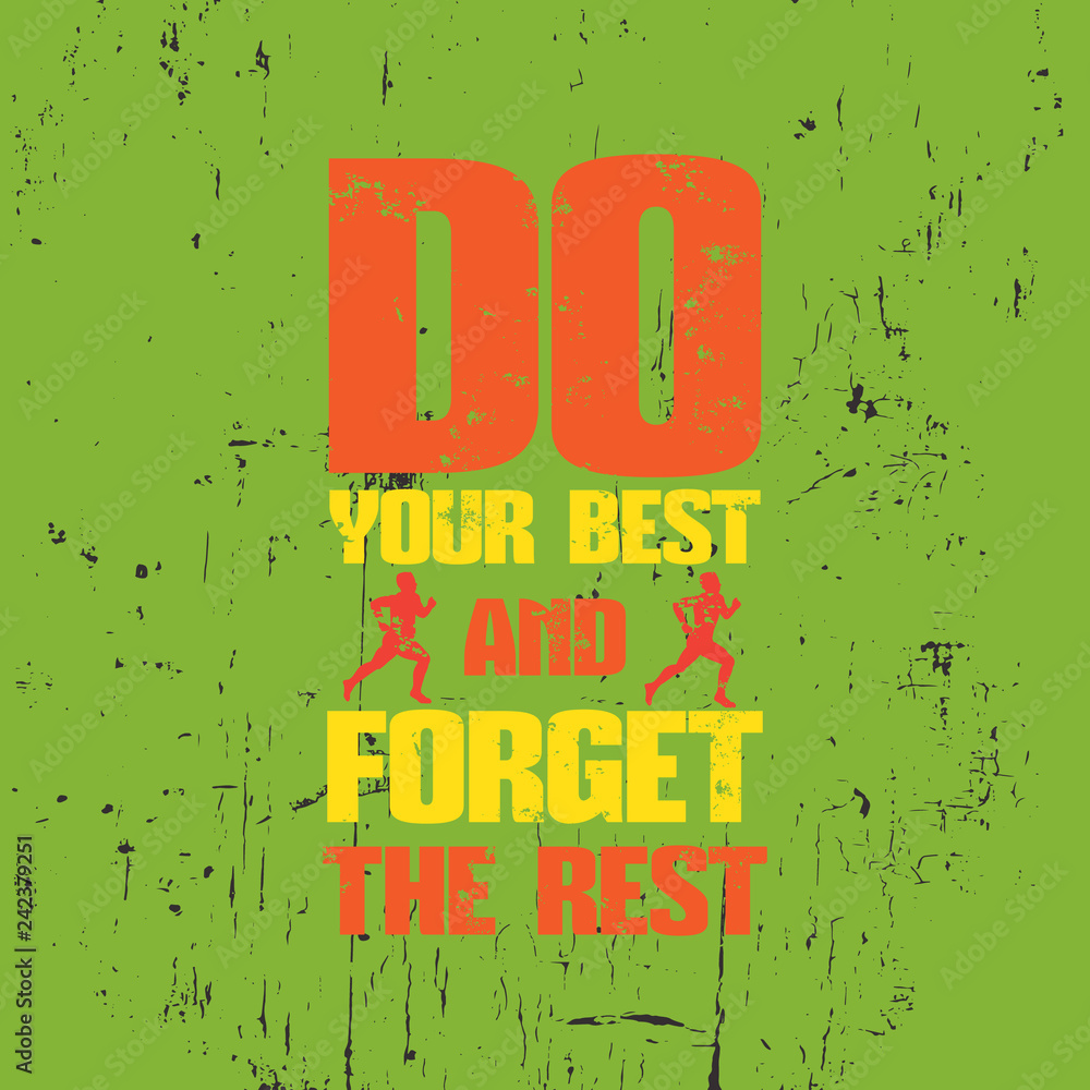 Vector quote typographical backgrpund about sport with vintage texture ...