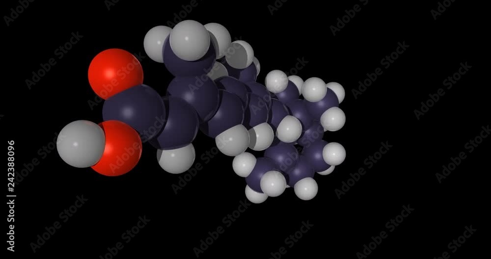 3d chemical structure of retinoic acid molecule, retinol, rendered as ...