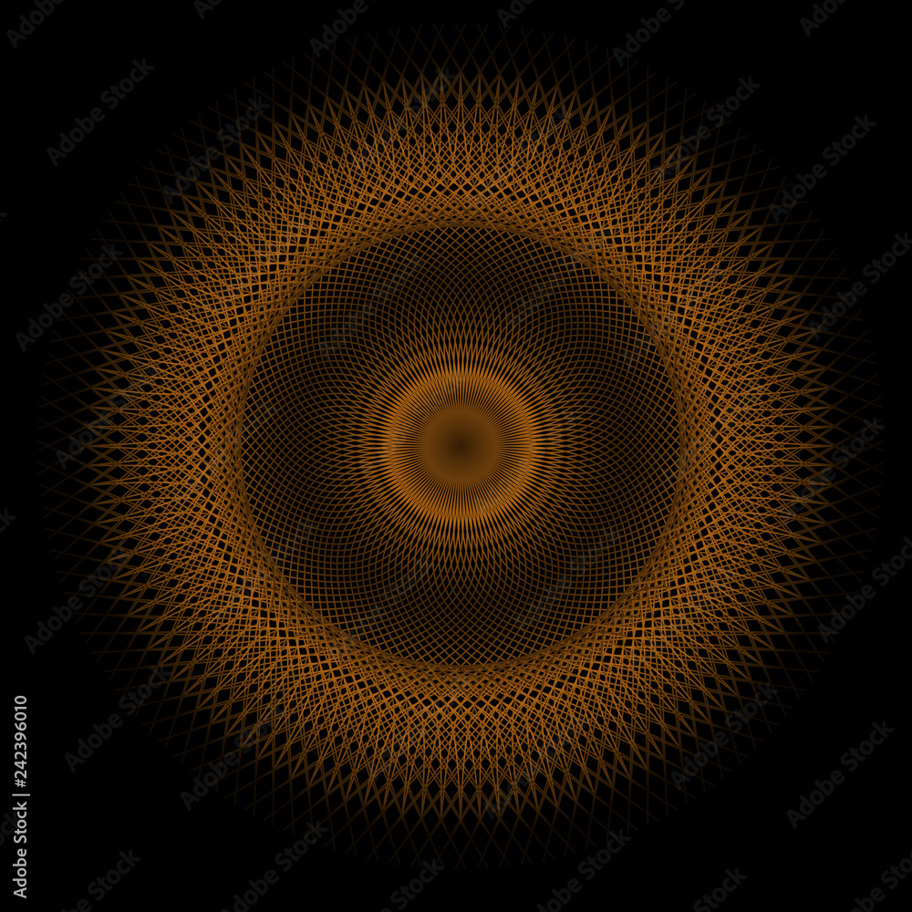 Abstract spirograph art , parabolic curve of line in circle form illustration. Vector image ...