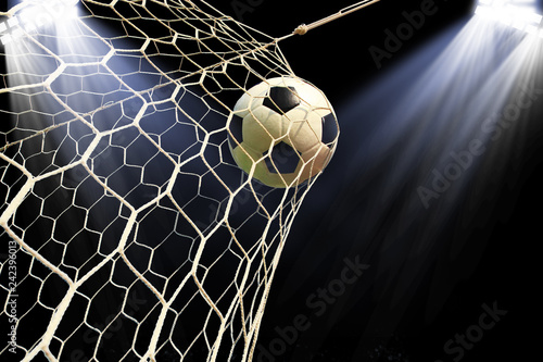 soccer field with a ball in goal wall mural wallpaper | Muraledesign.com