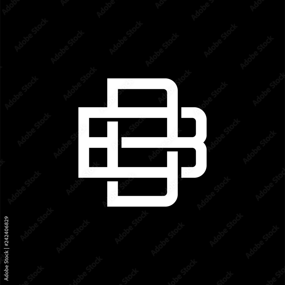 Initial letter B and D, BD, DB, overlapping interlock monogram logo ...