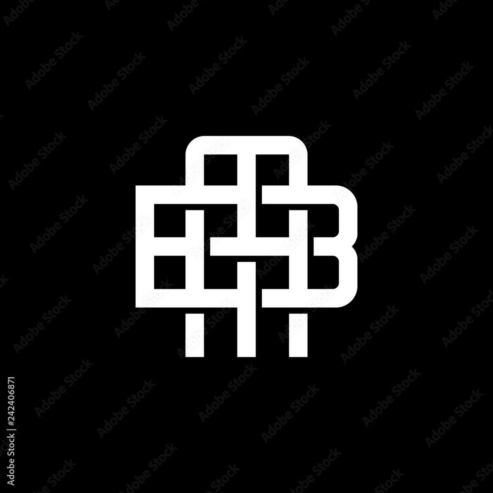 Initial letter B and M, BM, MB, overlapping interlock monogram logo ...