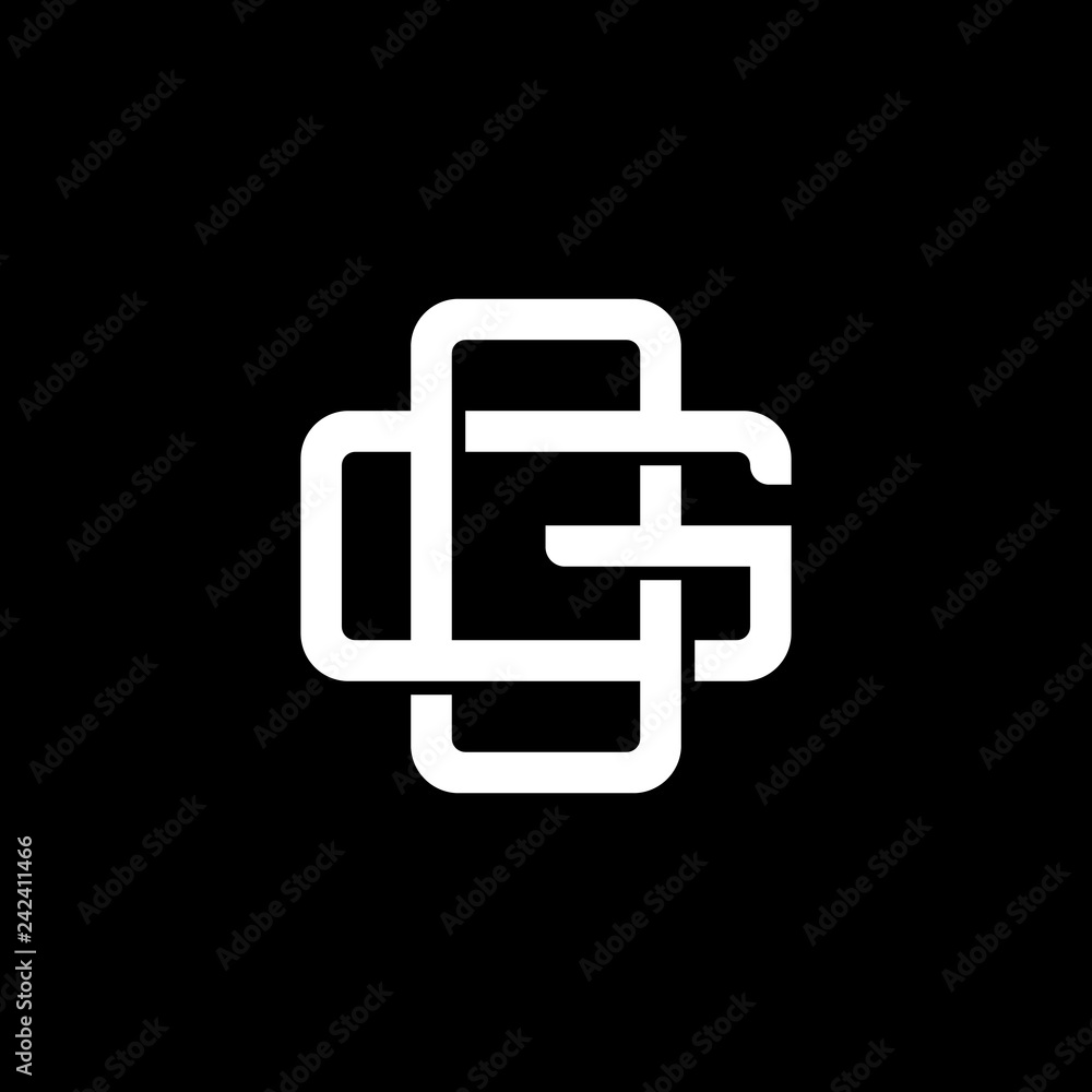 Initial letter G and O, GO, OG, overlapping interlock monogram logo ...