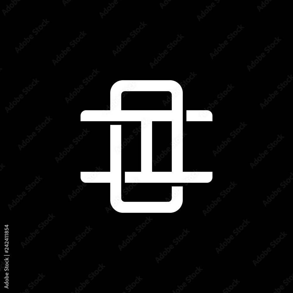 Initial letter I and O, IO, OI, overlapping interlock monogram logo ...