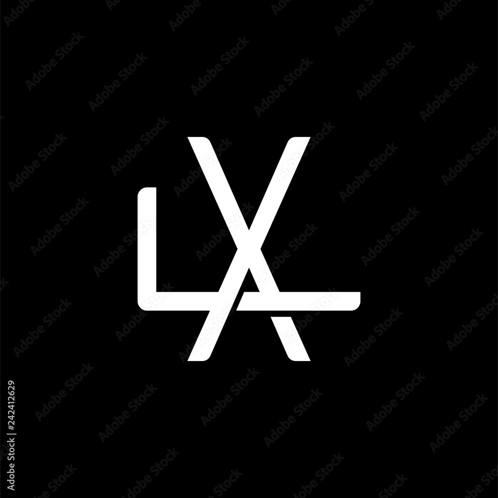 Initial letter L and X, LX, XL, overlapping interlock monogram logo ...
