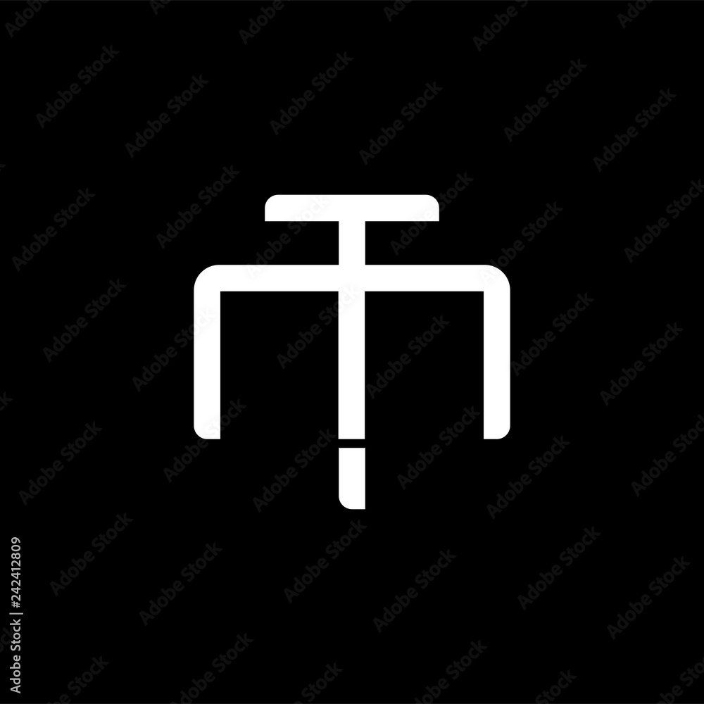Initial letter M and T, MT, TM, overlapping interlock monogram logo ...