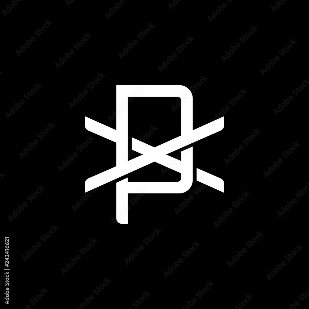 Initial letter X and P, XP, PX, overlapping interlock monogram logo ...