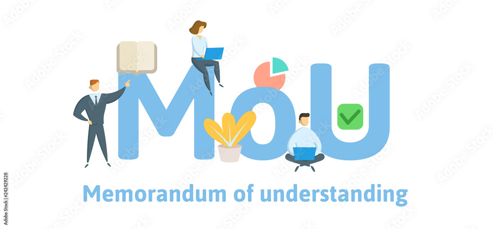 MoU, Memorandum of Understanding. Concept with keywords, letters and ...