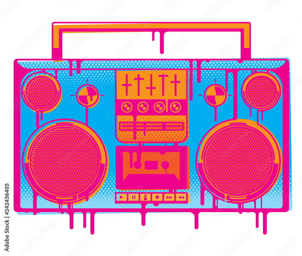 Old School Boombox Graffiti