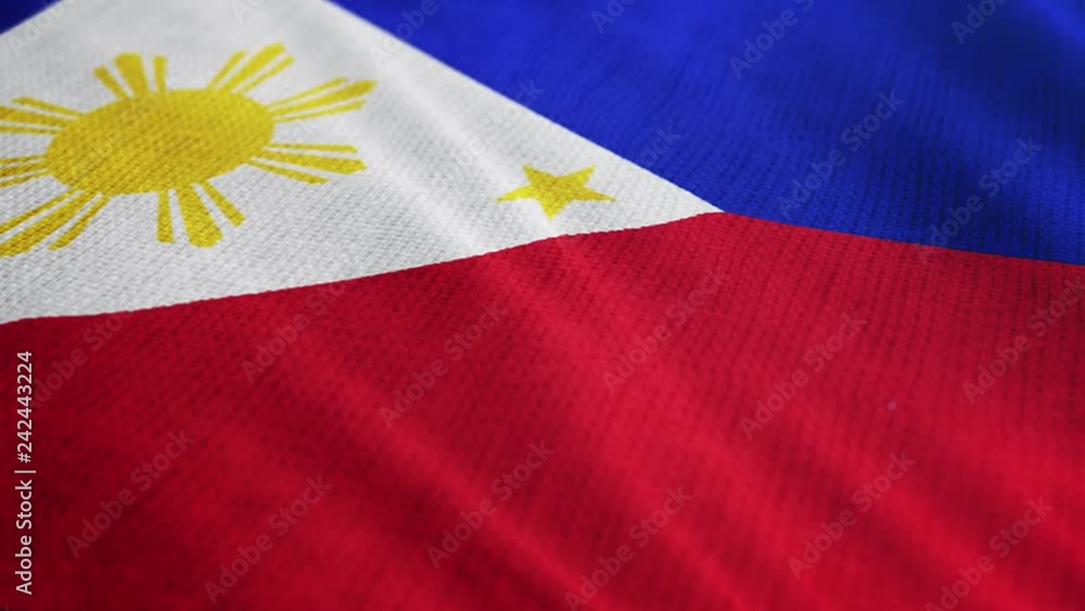 Philippines flag is waving 3D animation. Symbol of Philippine national ...