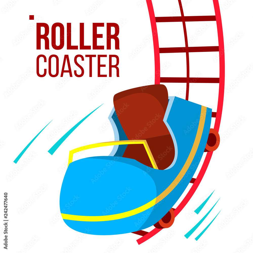 Roller Coaster Vector. Fast Ride. Mountians. Amusement Park. Fast Speed ...