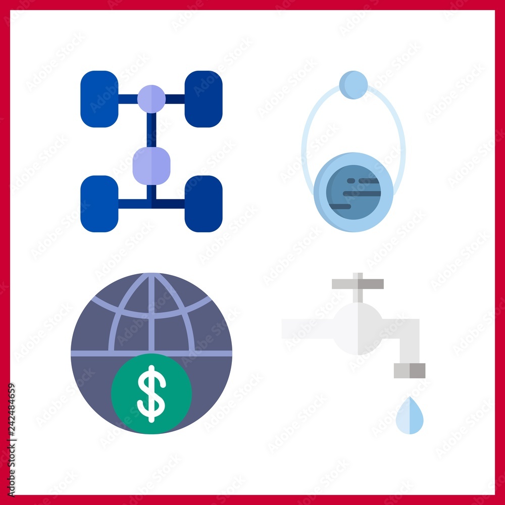 4 system icon. Vector illustration system set. orbit and chassis icons ...