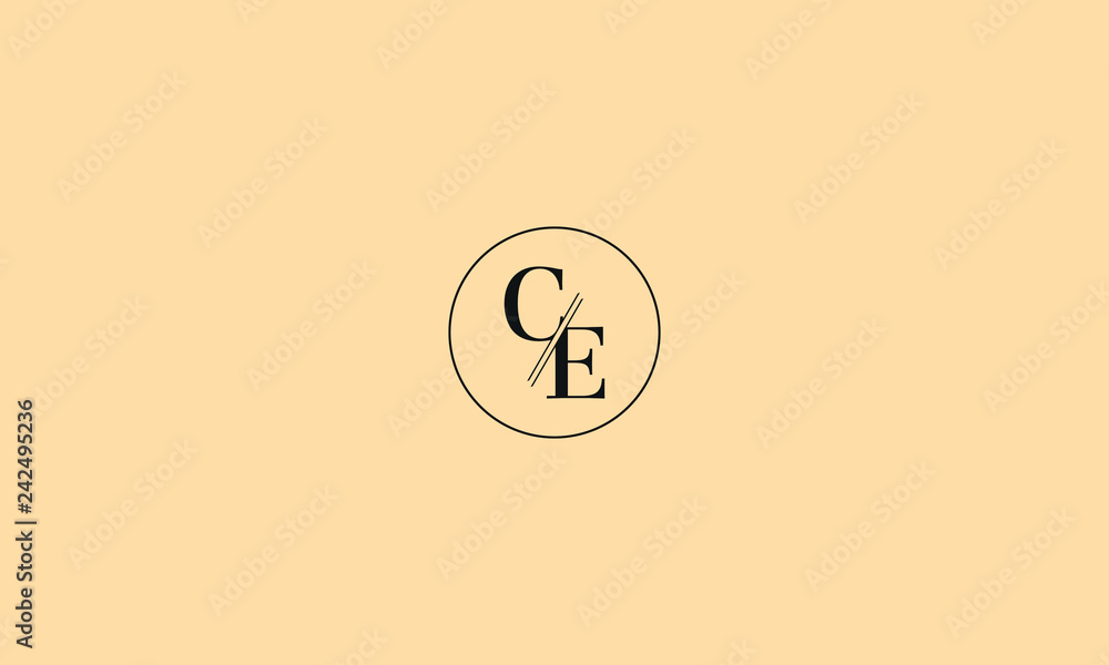 LETTER C AND E LOGO WITH CIRCLE FRAME FOR ILLUSTRATION OR LOGO DESIGN ...