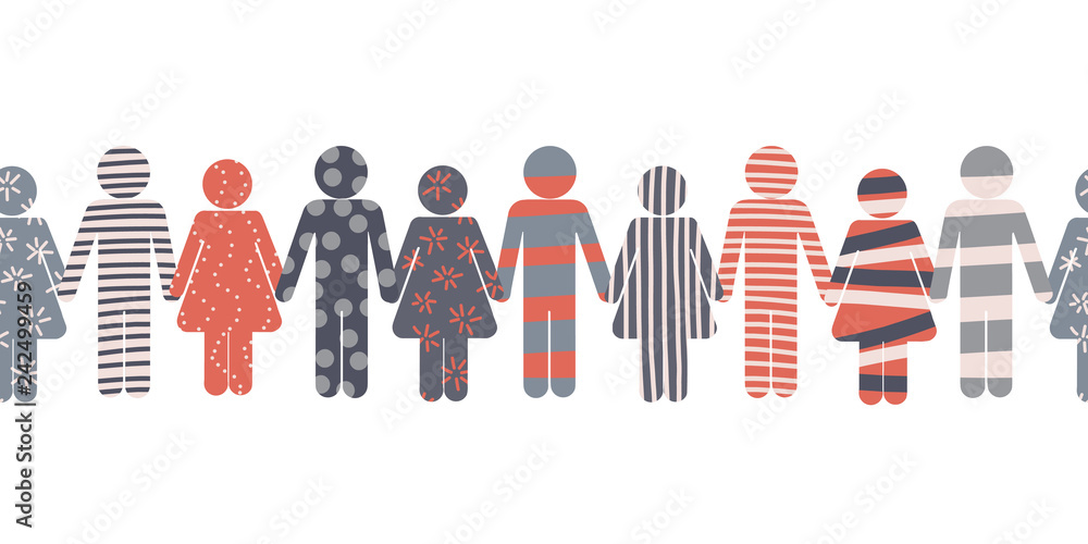 Pictogram border of. Symbols of men and women holding hand. Icons ...