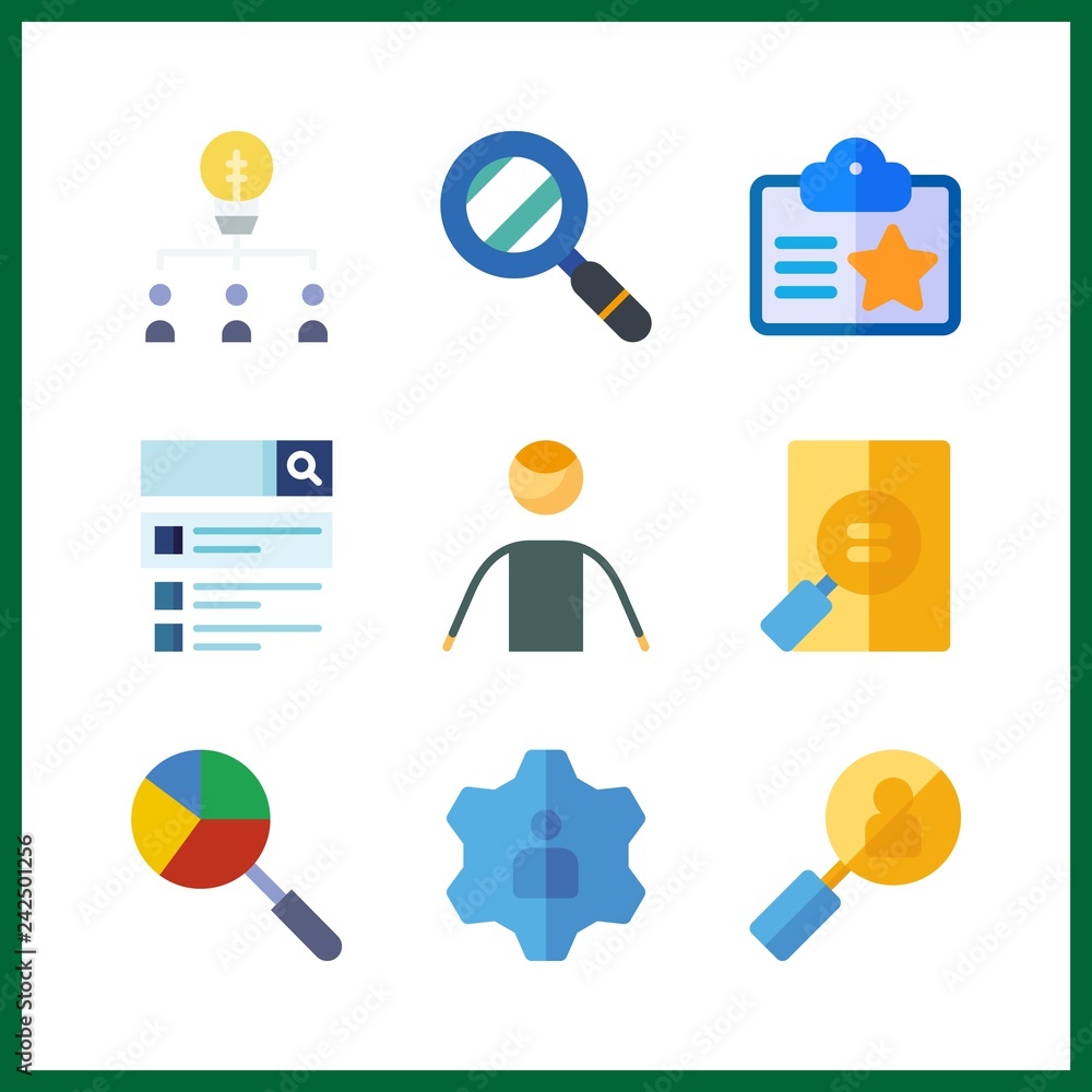9 employee icon. Vector illustration employee set. human and id card ...