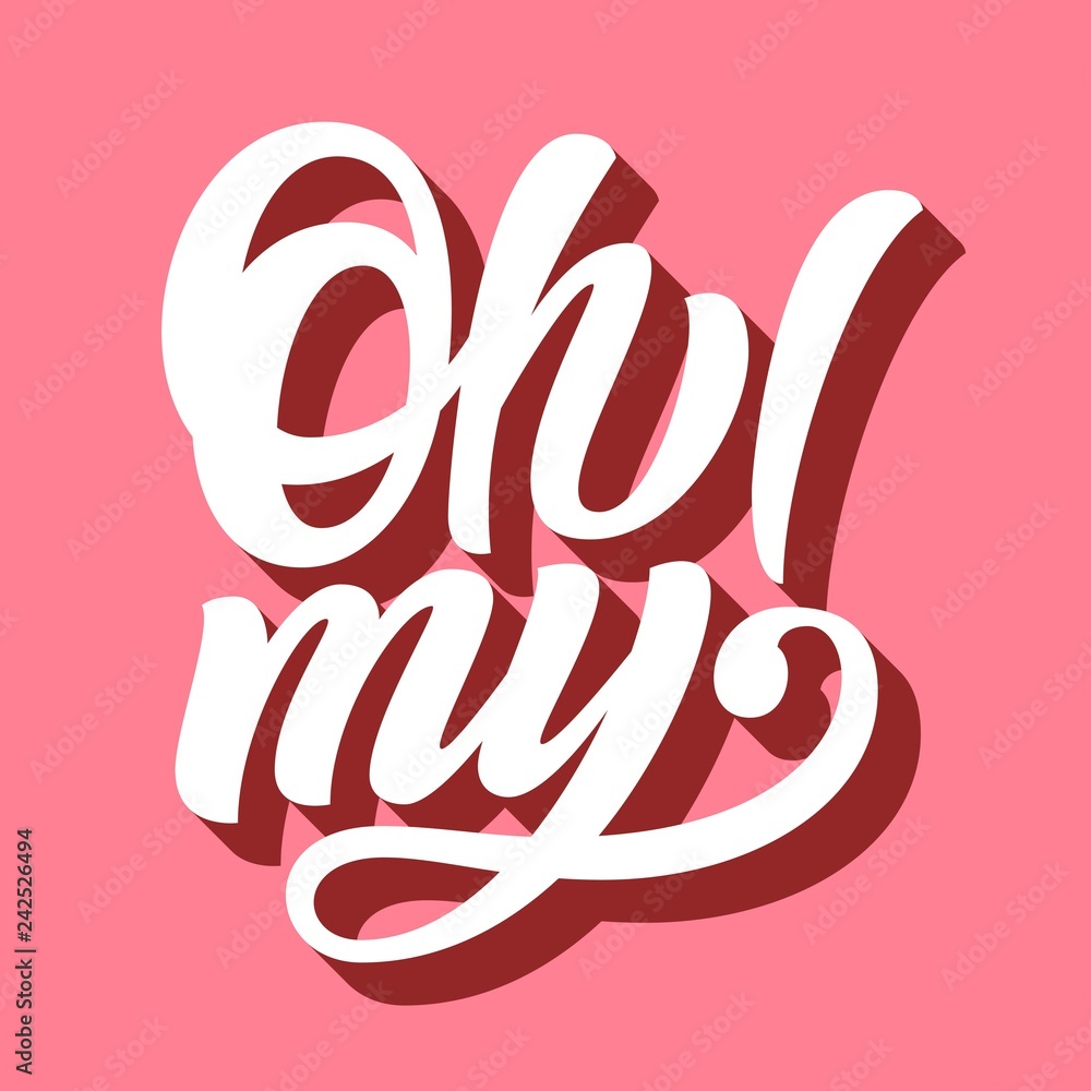 Oh my! hand lettering, custom typography with retro 3d shadow ...