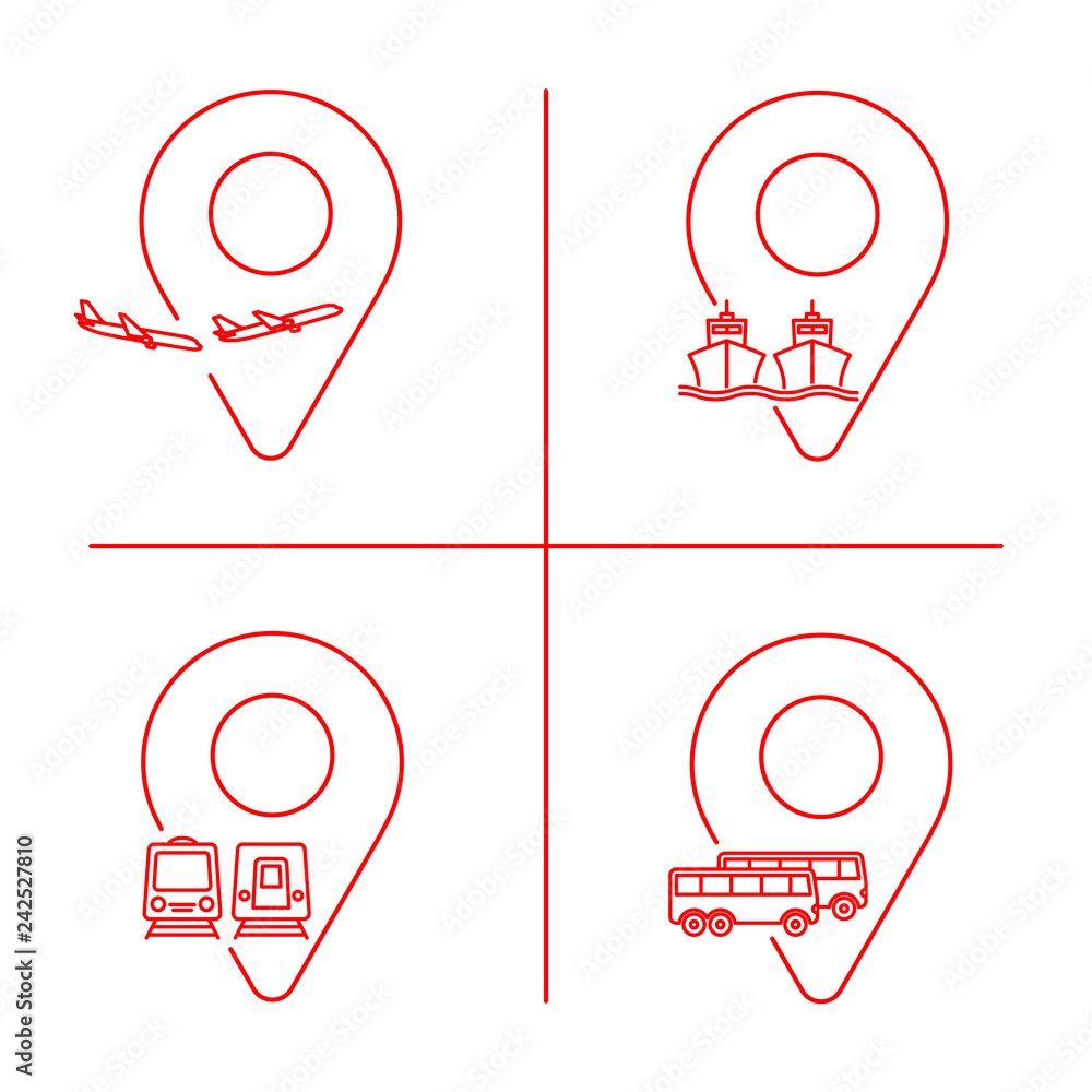 Geolocation icon pack. Set of Geolocation signs with icons for your web ...