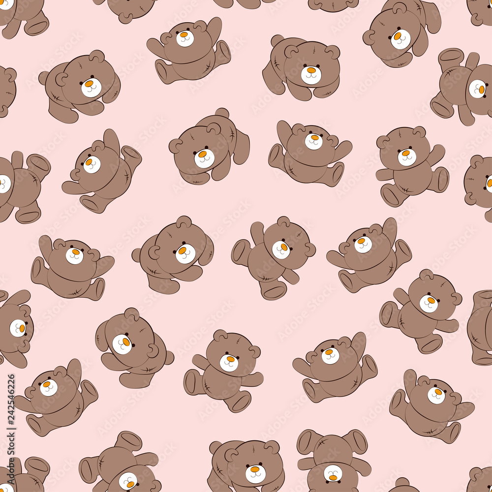 Cute kids bear pattern for girls and boys. Colorful bear on the ...