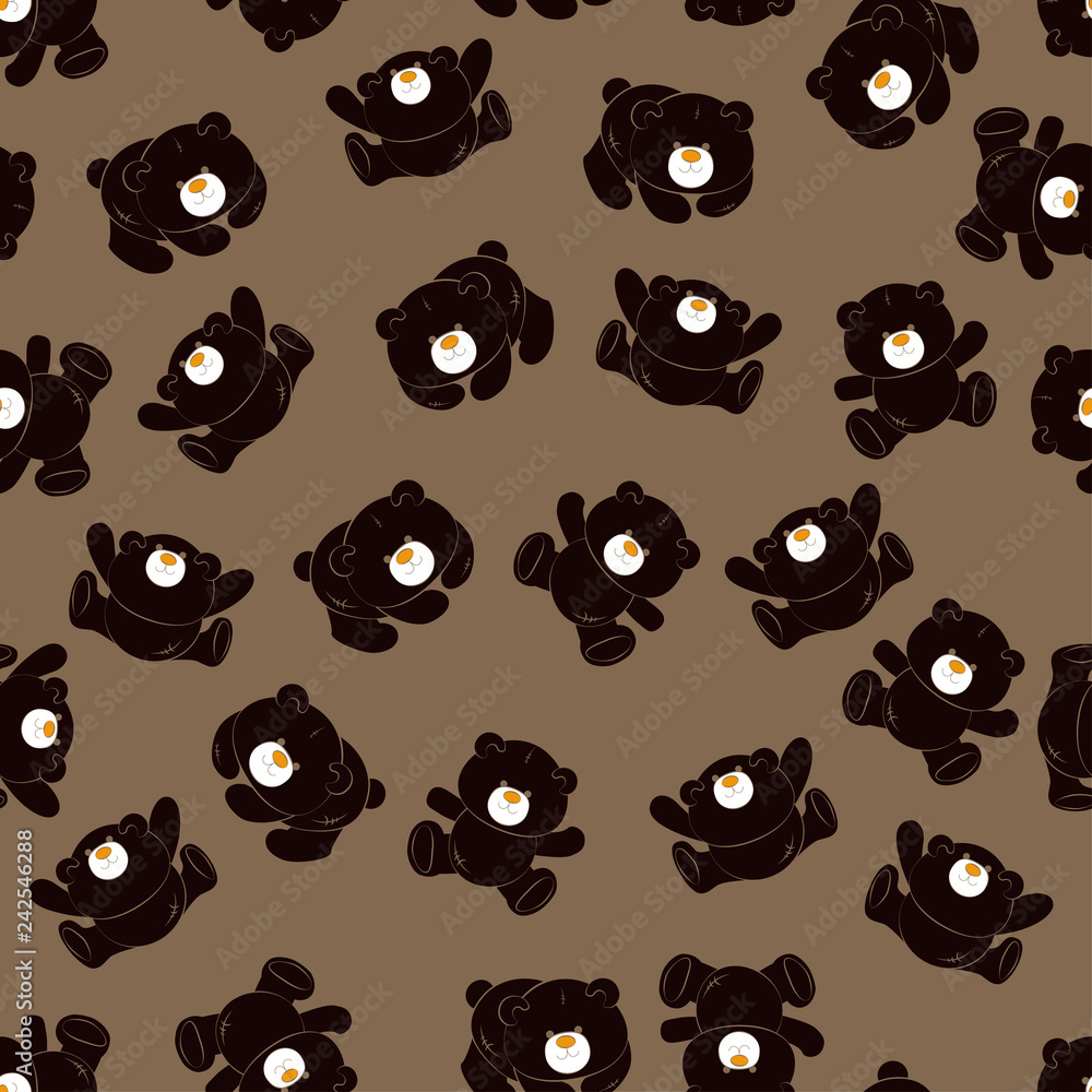 Cute kids bear pattern for girls and boys. Colorful bear on the ...