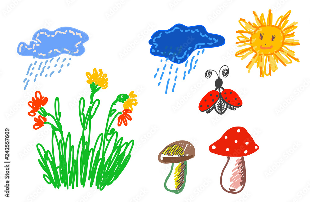 Grass Drawing For Kids