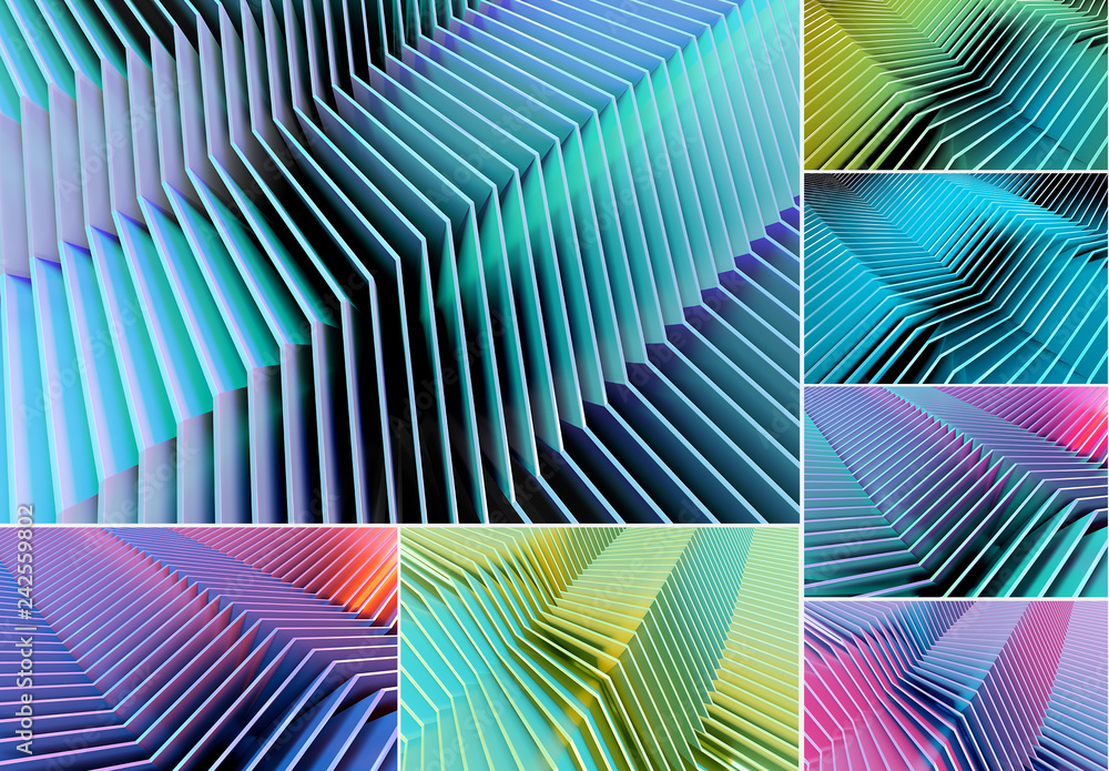 Futuristic Abstract Lines Background Set Stock Template | Adobe Stock