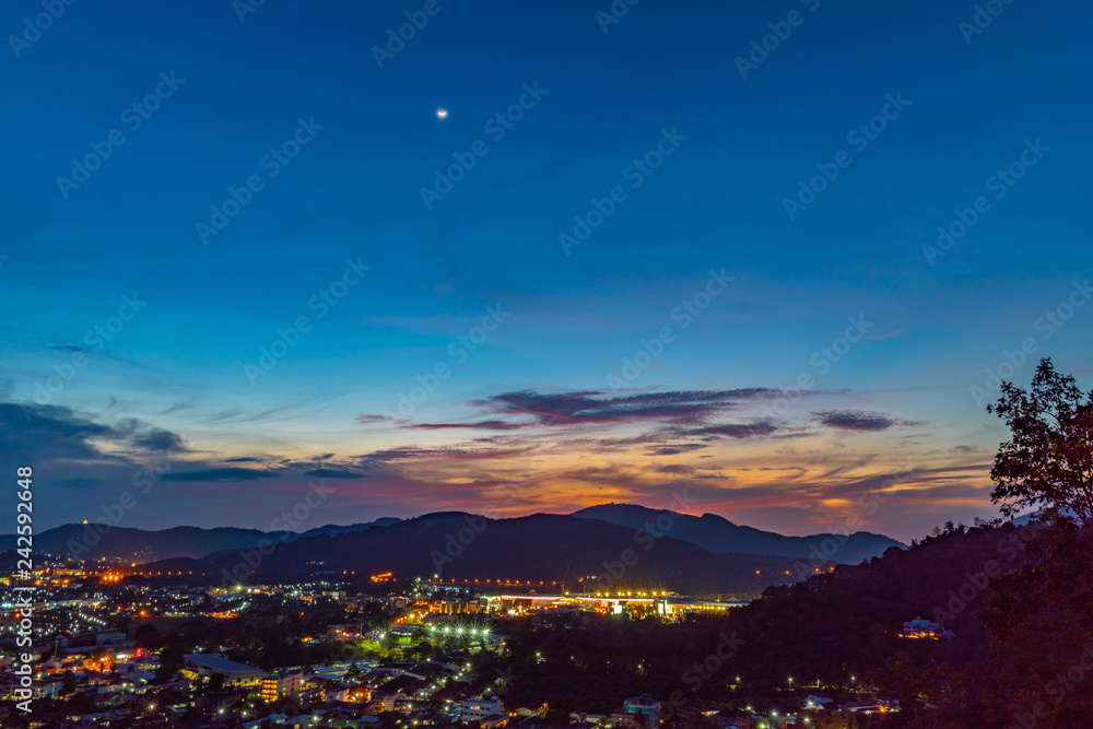 Khao Rang viewpoint tower landmark in Phuket town it is on Tung Ka hill ...