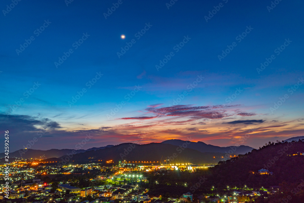 Khao Rang viewpoint tower landmark in Phuket town it is on Tung Ka hill ...