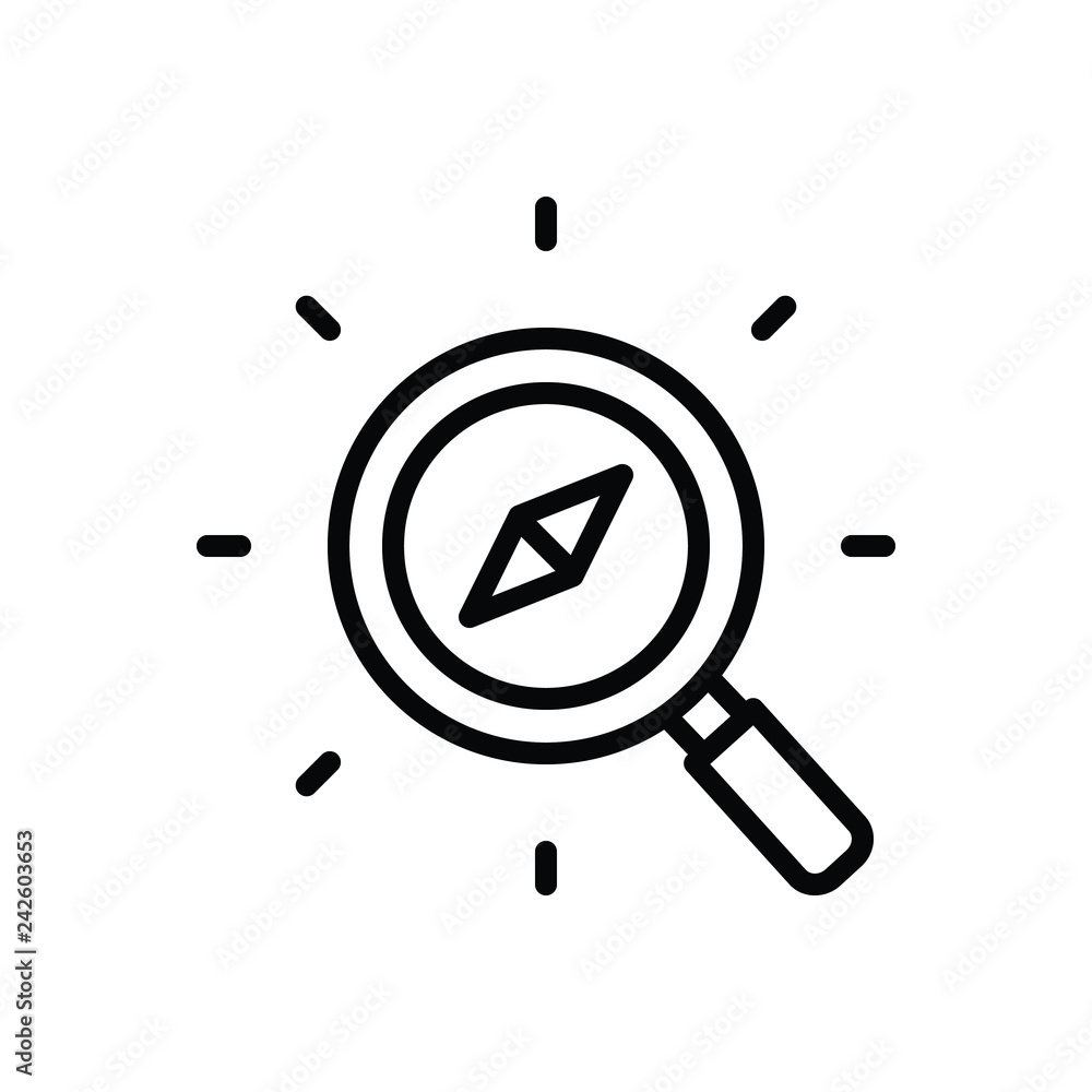 Black line icon for discover Stock Vector | Adobe Stock