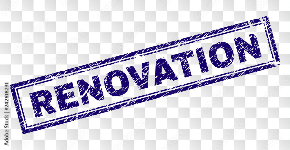 RENOVATION stamp seal imprint with rubber print style and double framed ...