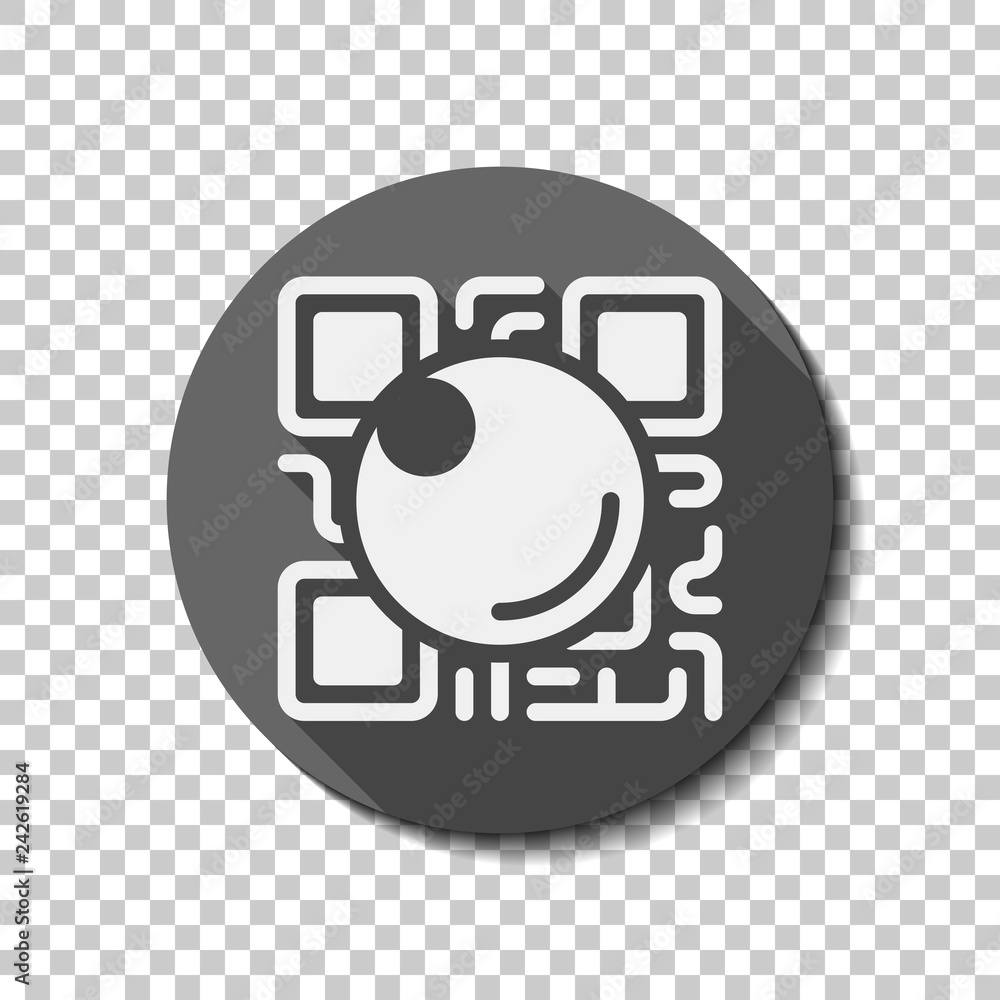 QR scanner, Scan by mobile camera, logo for app, icon with qrcode and ...