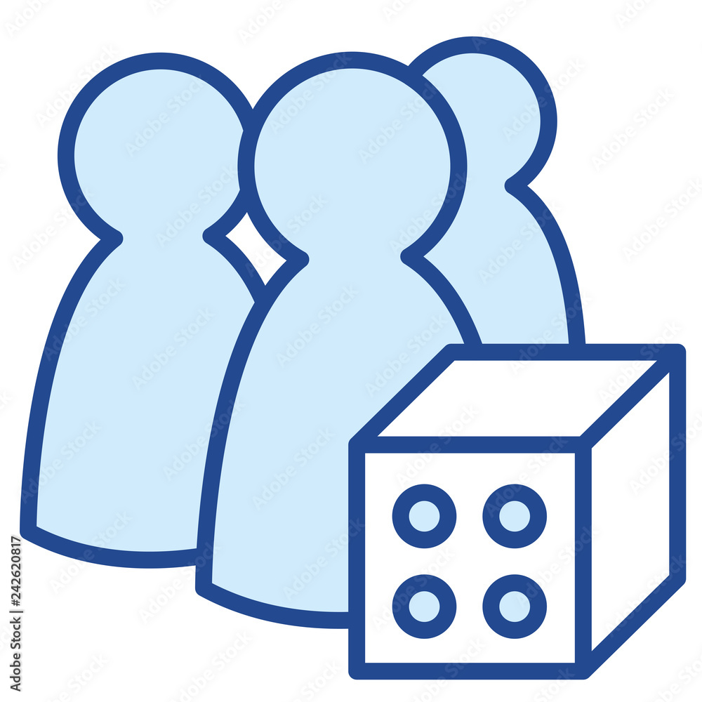 Brettspiel Figuren mit Würfel, Ravensburg Vector Icon Illustration ...