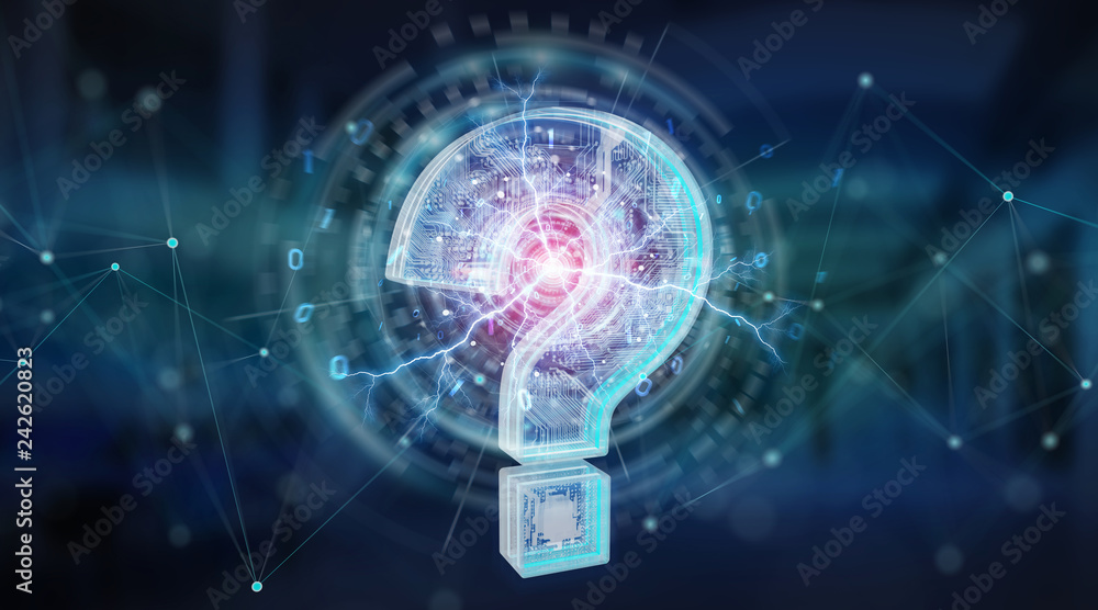Blue digital question marks background 3D rendering Stock Photo | Adobe ...