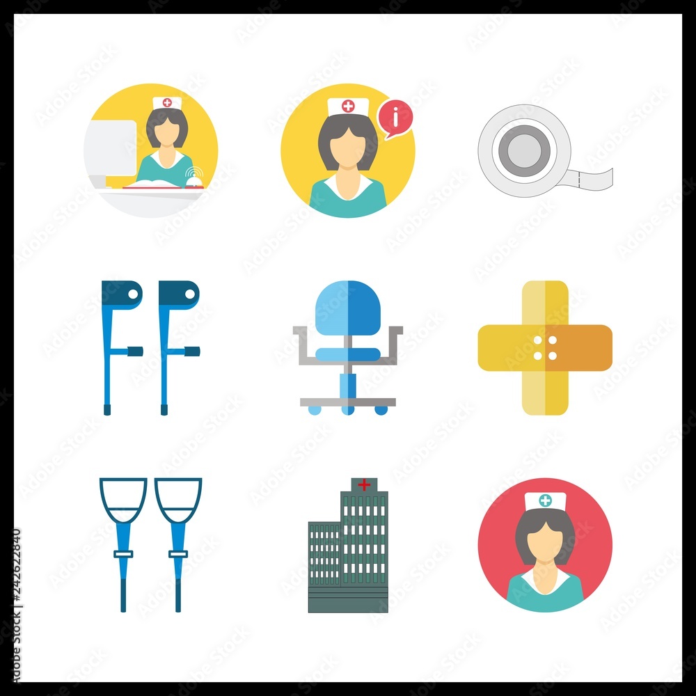 9 recovery icon. Vector illustration recovery set. band aid and ...