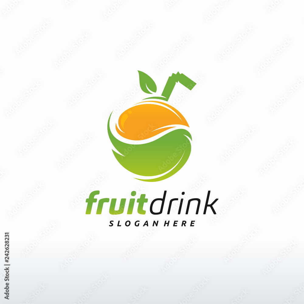 Fruit Drink logo designs concept vector, Juice logo template Stock ...