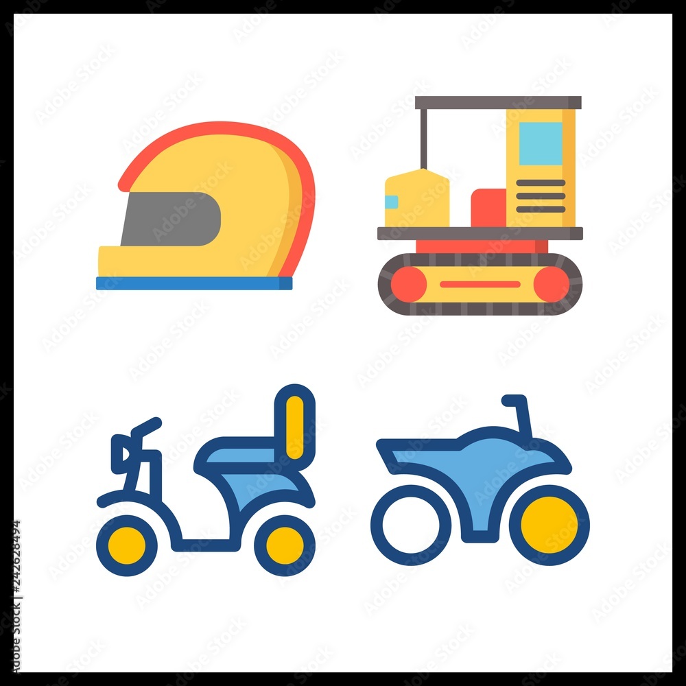 4 motorcycle icon. Vector illustration motorcycle set. motorbike and ...