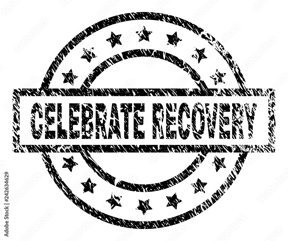 CELEBRATE RECOVERY stamp seal watermark with distress style. Designed ...