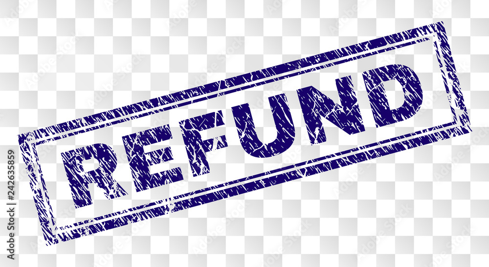 REFUND stamp seal print with rubber print style and double framed ...