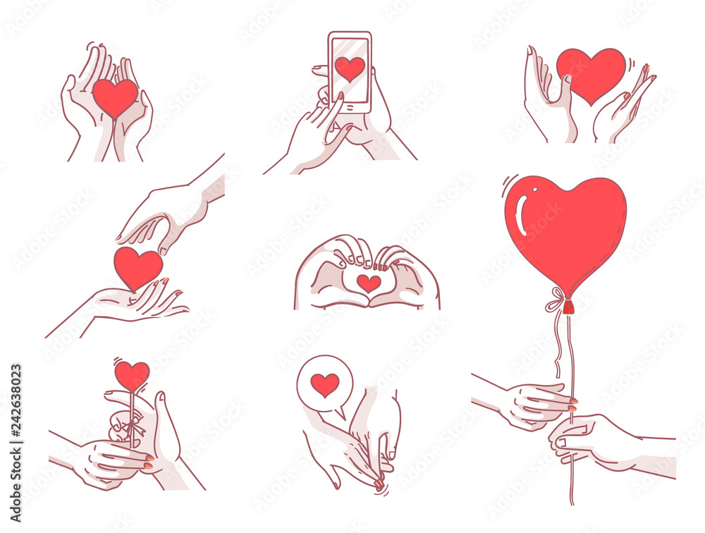 Love Hearts With Hands