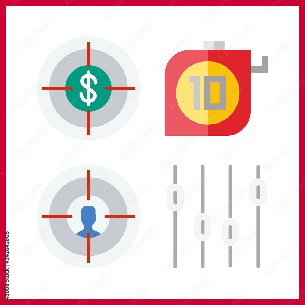 4 accuracy icon. Vector illustration accuracy set. measuring and target ...