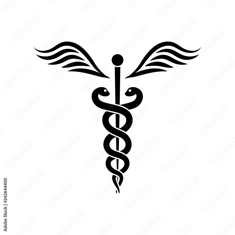 Caduceus or Rod of Asclepius . Medical symbol Stock Vector | Adobe Stock