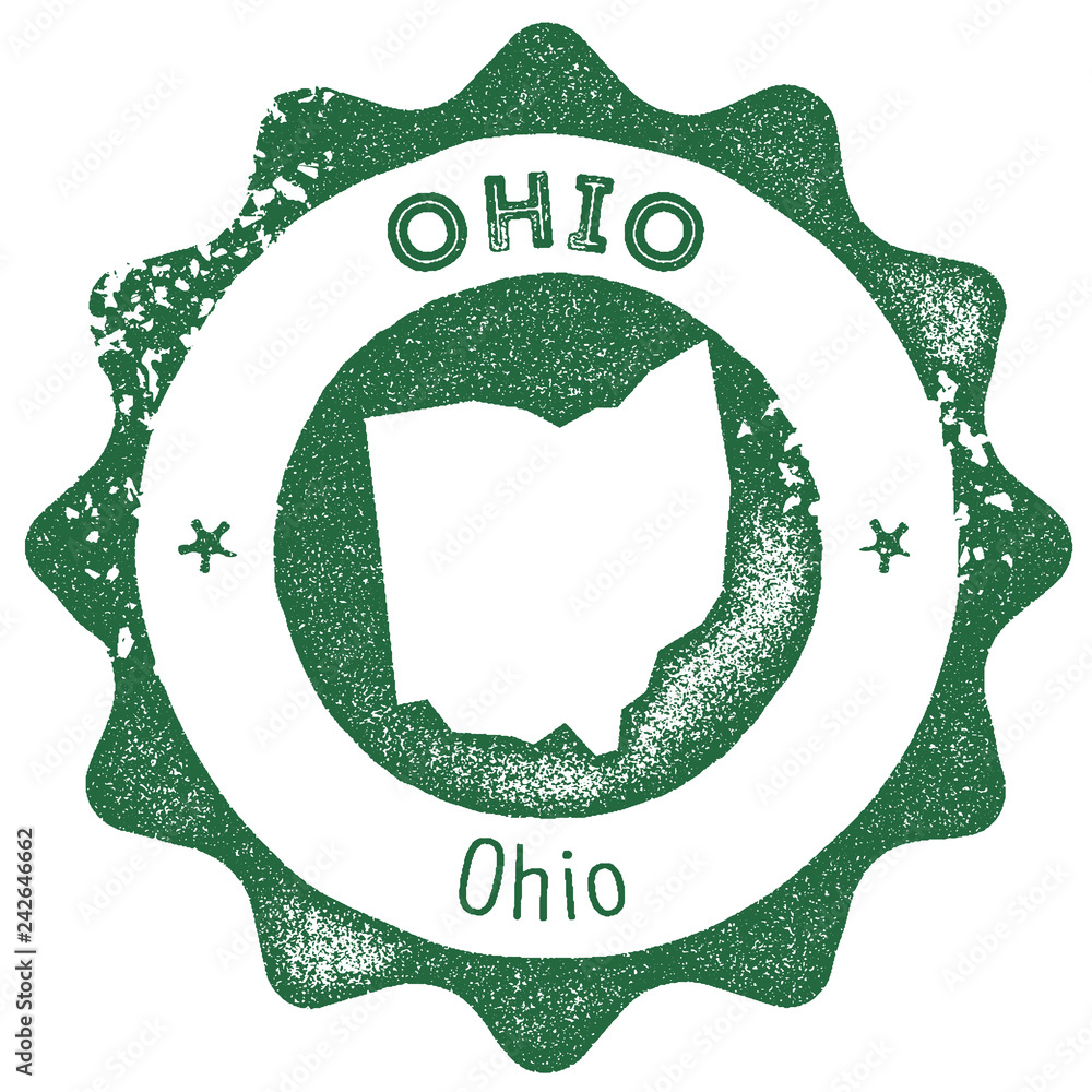 Ohio map vintage stamp. Retro style handmade label, badge or element ...