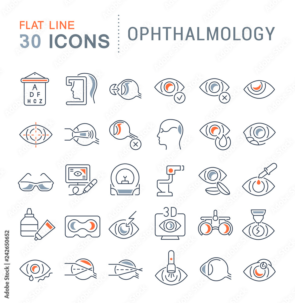 Set Vector Line Icons of Ophthalmology. Stock Vector | Adobe Stock