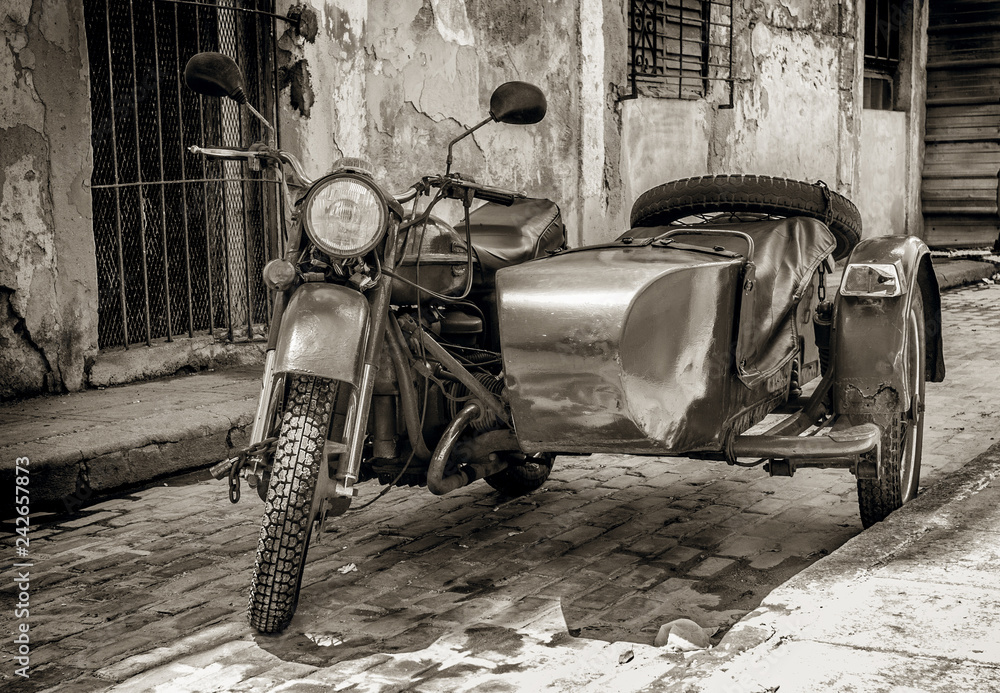 vintage motorcycle with sidecar Stock Photo | Adobe Stock