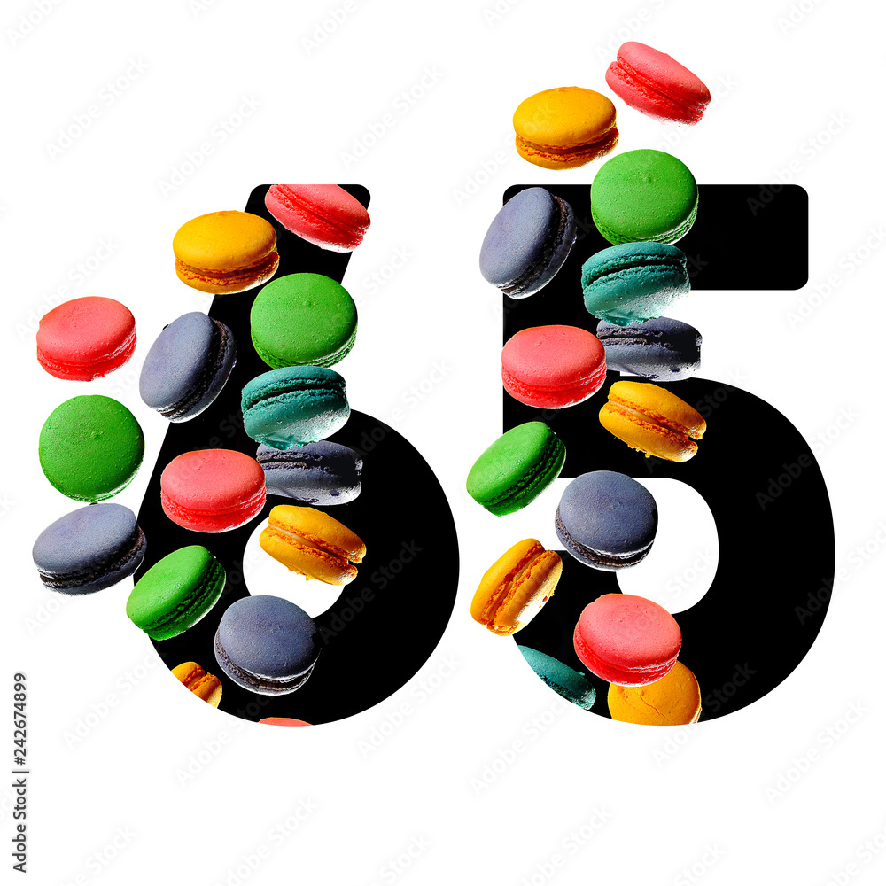 65 number sixty five graphic black digit and creative typography with ...