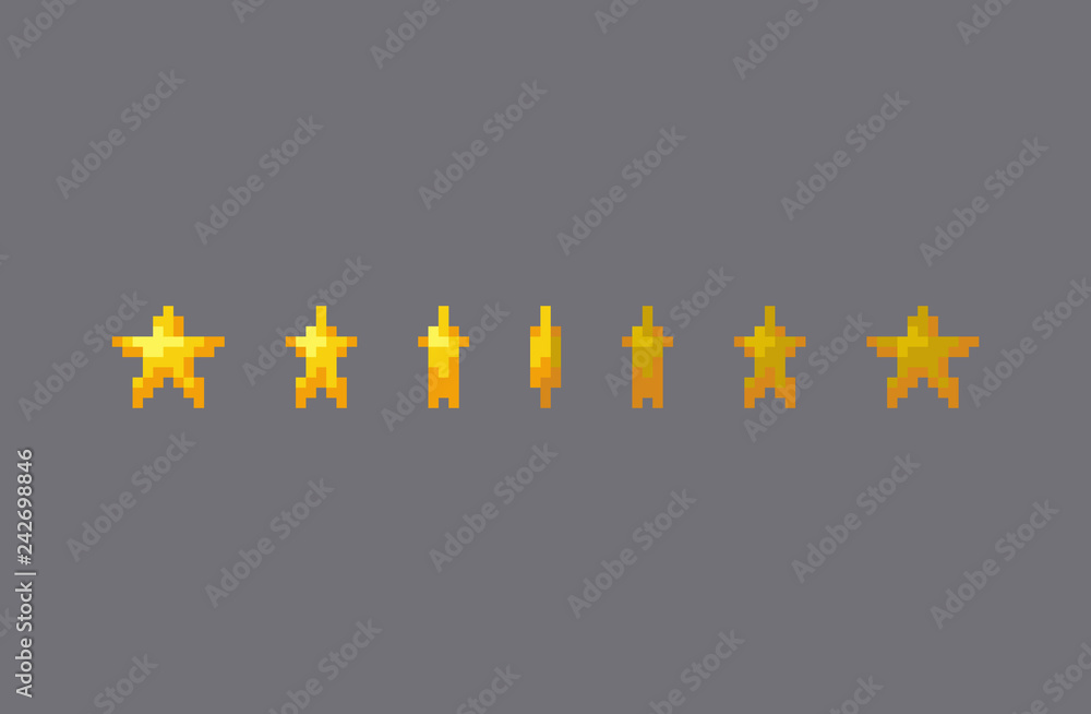 Pixel art star sign animation. Stock Vector | Adobe Stock