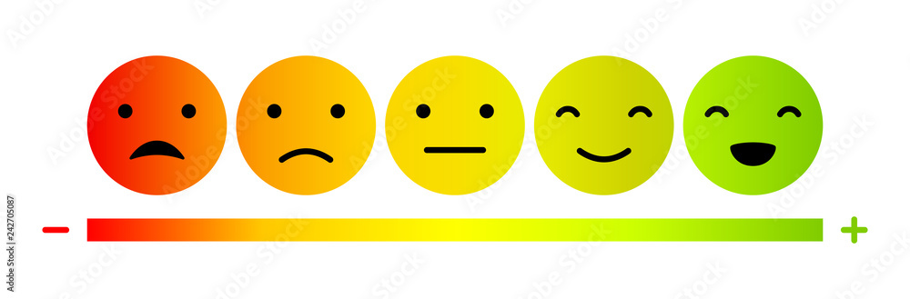 Emoticons mood scale Stock Vector | Adobe Stock