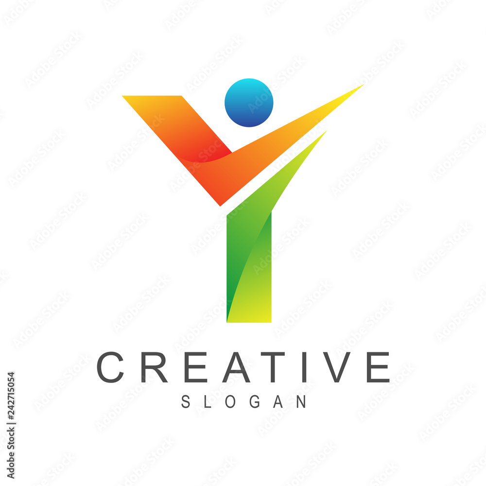 people letter Y creative logo design Stock Vector | Adobe Stock