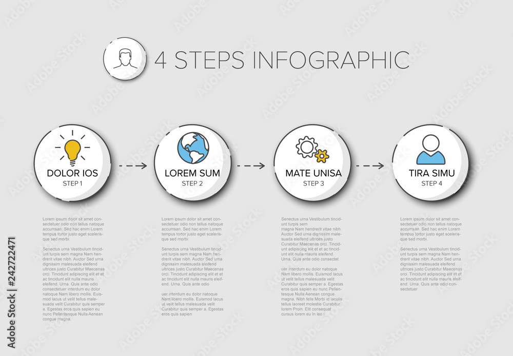 4 Steps Infographic Layout Stock Template | Adobe Stock