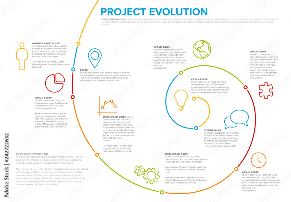 Spiral Project Evolution Infographic Layout Stock Template | Adobe Stock