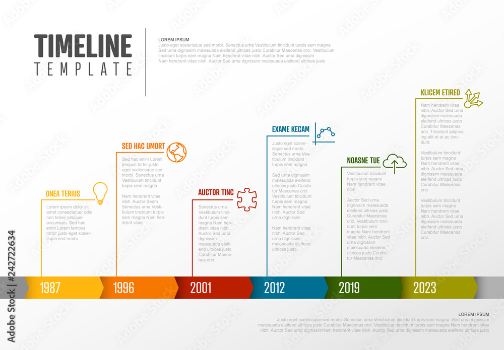 Colorful Timeline Infographic Layout Stock Template Adobe Stock
